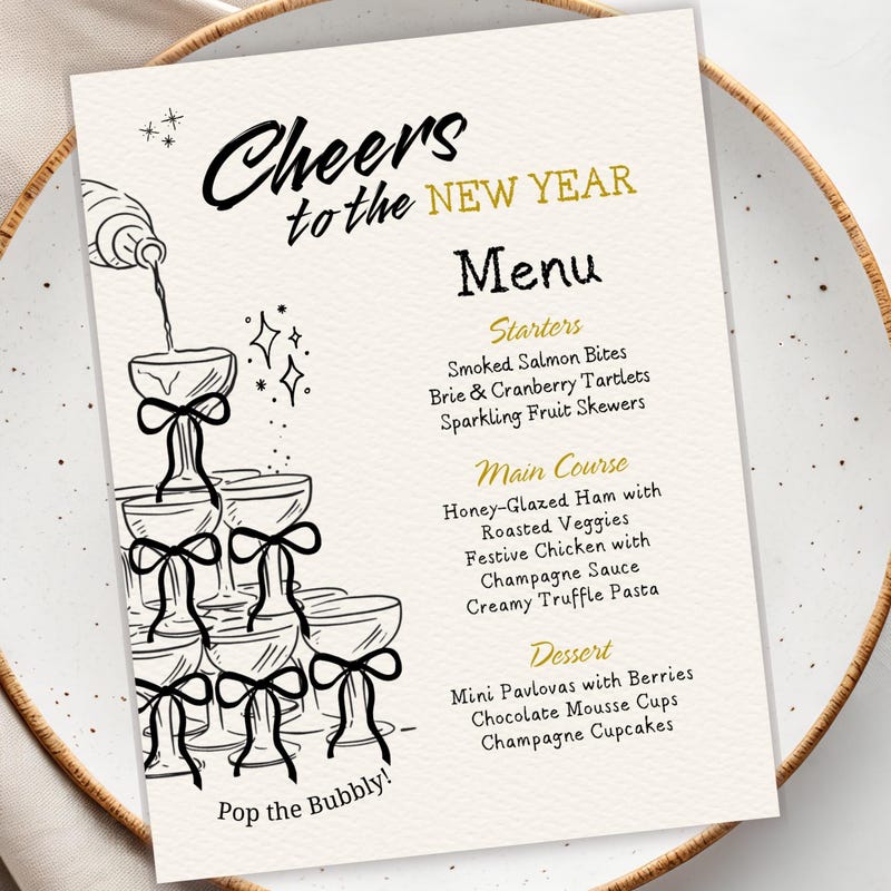 Bar Menu New Year - Etsy UK