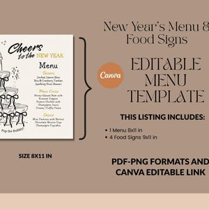 New Year's Eve Dinner Menu Template, Elegant and Cozy Decorations for ...
