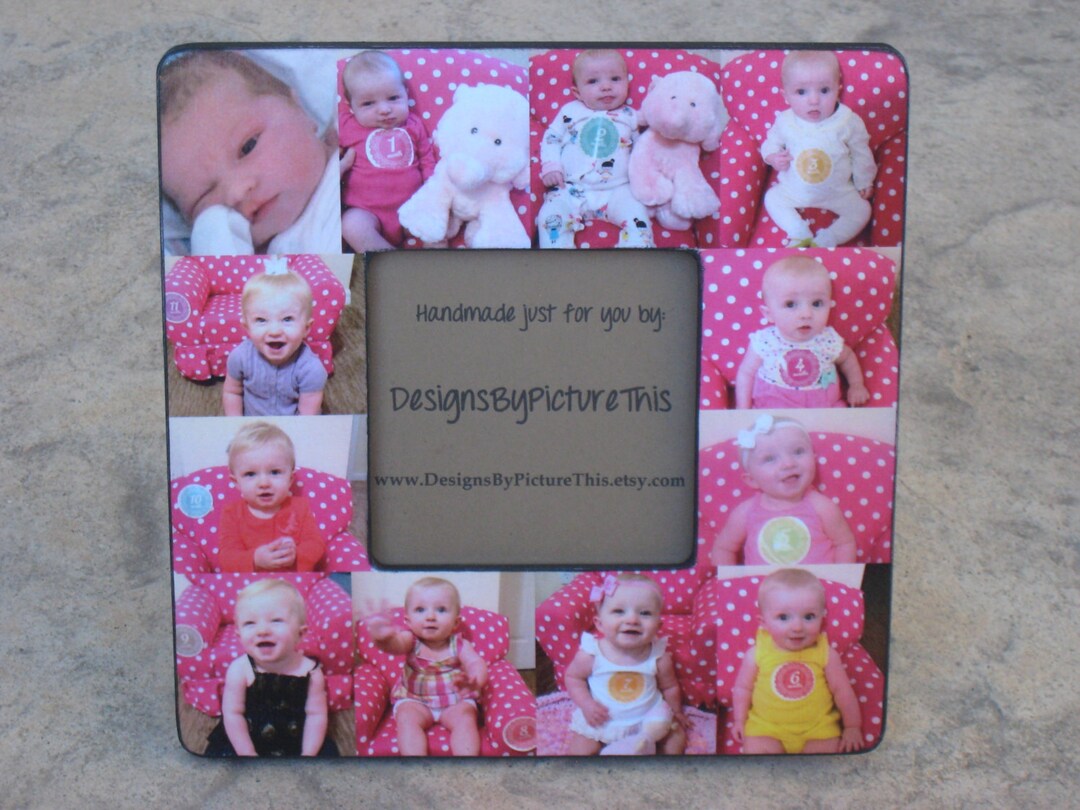 Baby's First Year Picture Frame Collage, Personalized Baby Collage ...