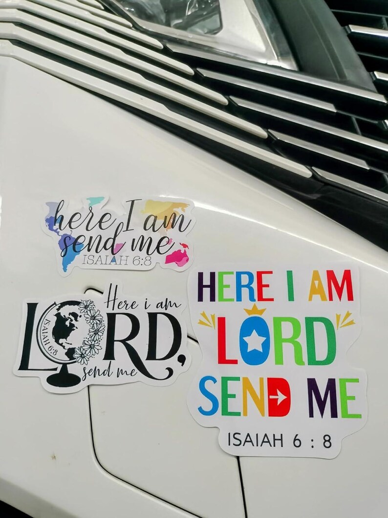 Isaiah 6:8 Stickers – Sizes 2"–6", Here I Am Lord, Send Me ...