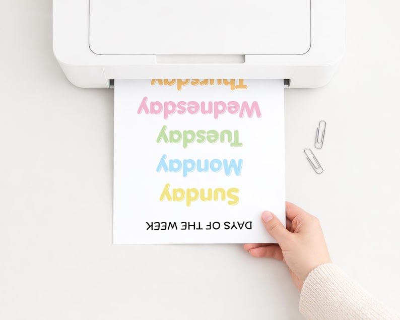 Days of the Week Printable for Kids, Preschool Learning Poster, English ...