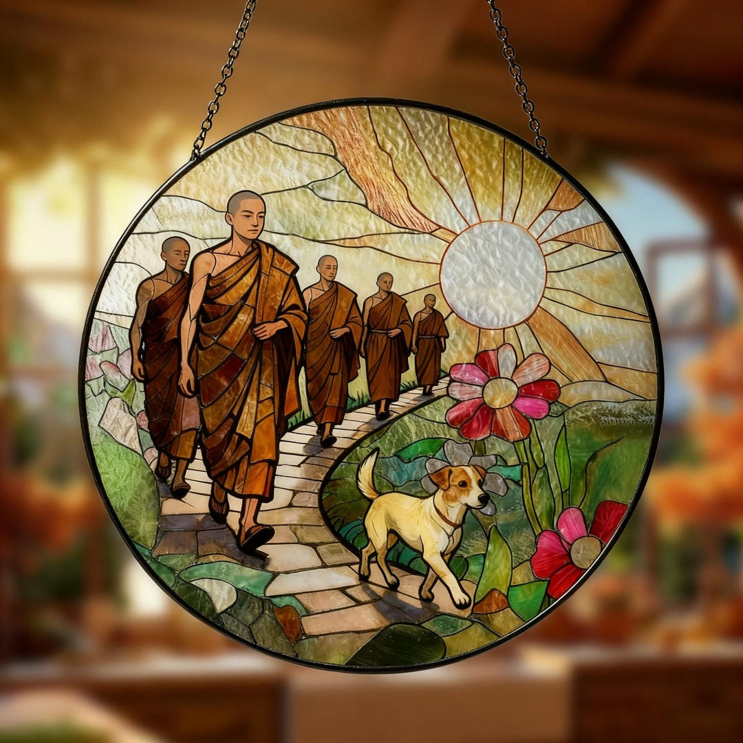 Walk for Peace Suncatcher Ornament, Stained Glass Style Window Hanging ...