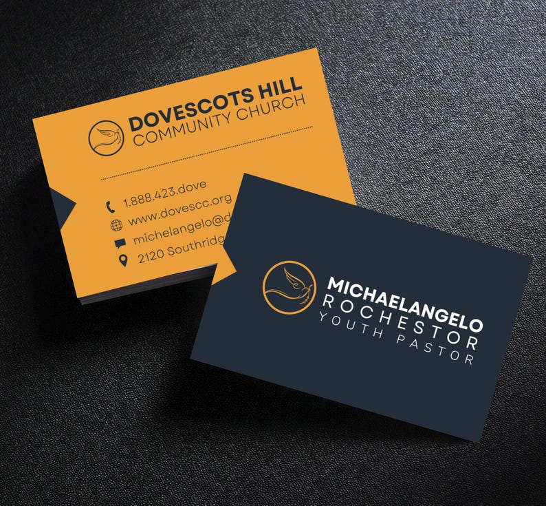 Modern Pastor Business Card Template: Editable Canva Design (3.5x2 ...