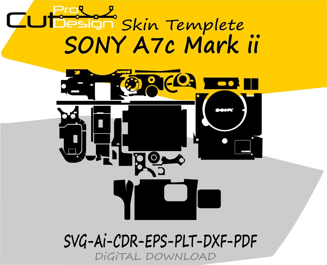 Sony A7C Mark II Skin Vector Template Skin Layout Skin Die Cuts - Sony ...