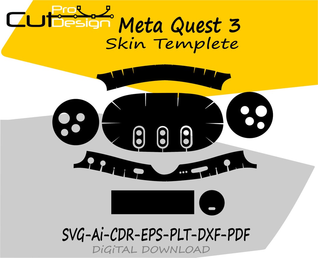 Meta Quest 3 Skin Vector Template File Skin Die Cut Layout Meta Quest 3 ...
