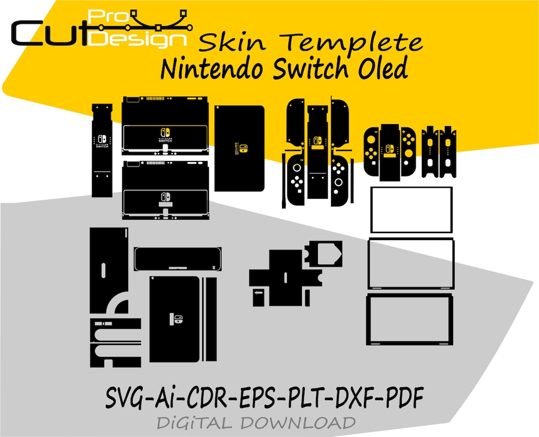 Nintendo Switch Oled Skin Vector File Skin Die Cut Skin Template Layout ...