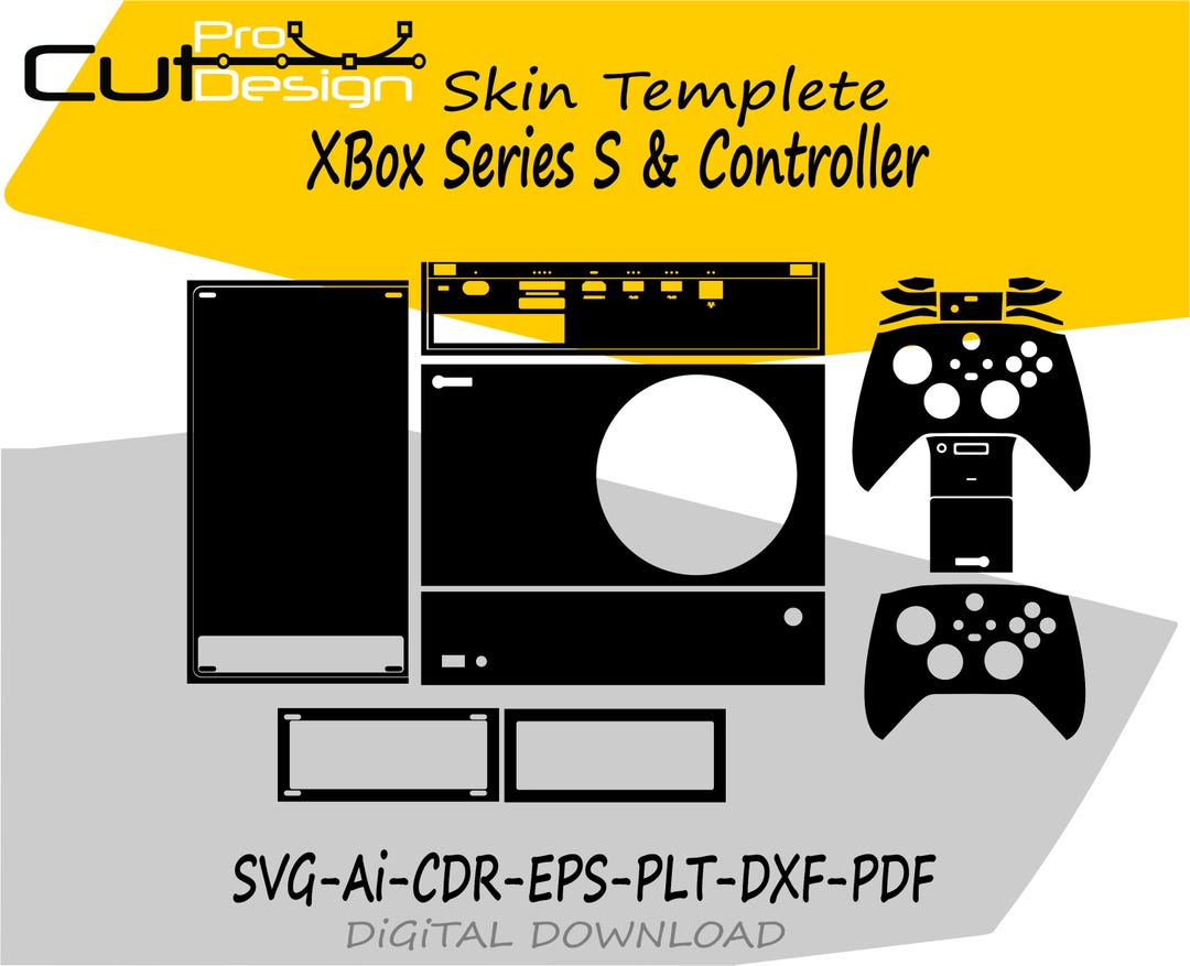 Xbox Series S Skin Template Vector File Template Skin Die Cut Svg Skin ...