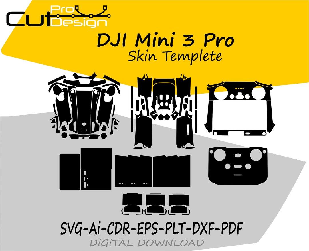 Dji Mini 3 Pro Skin Template Vector File Template Skin Die Cut Skin ...