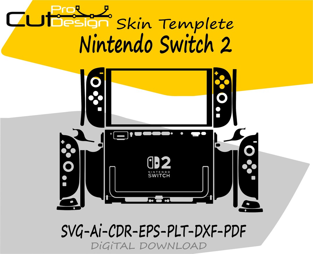 Nintendo Switch 2 2025 Skin Vector Template Skin Layout Skin Die Cuts ...