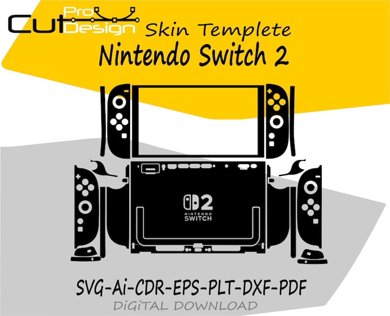 Nintendo Switch 2 2025 Skin Vector Template Skin Layout Skin Die Cuts ...
