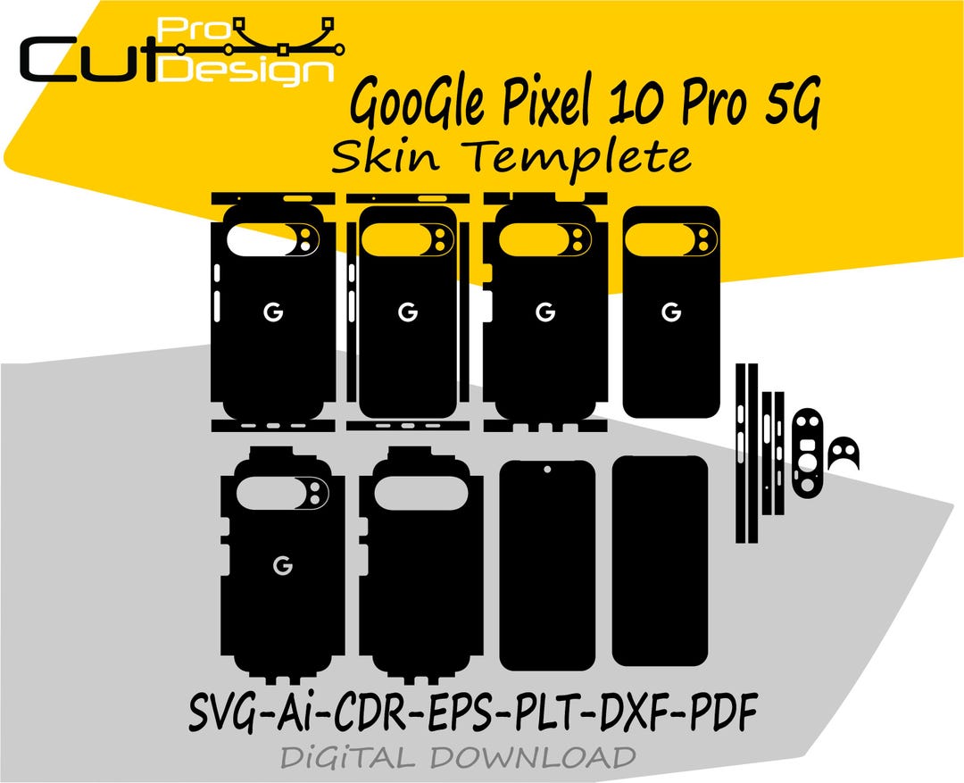 Google Pixel 10 Pro 5G Skin Template Vector File Skin Die Cut Layout ...