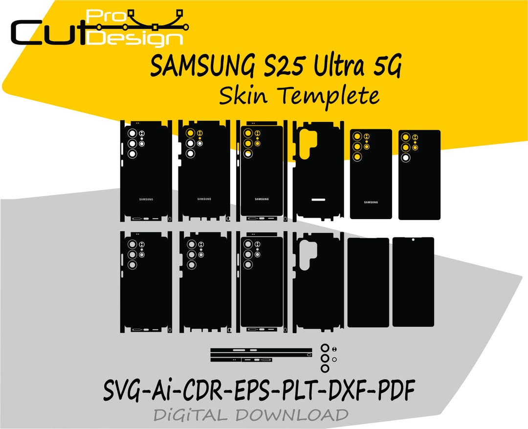 Samsung Galaxy S25 Ultra 5G Skin Template Vector Skin Layout Skin Die ...