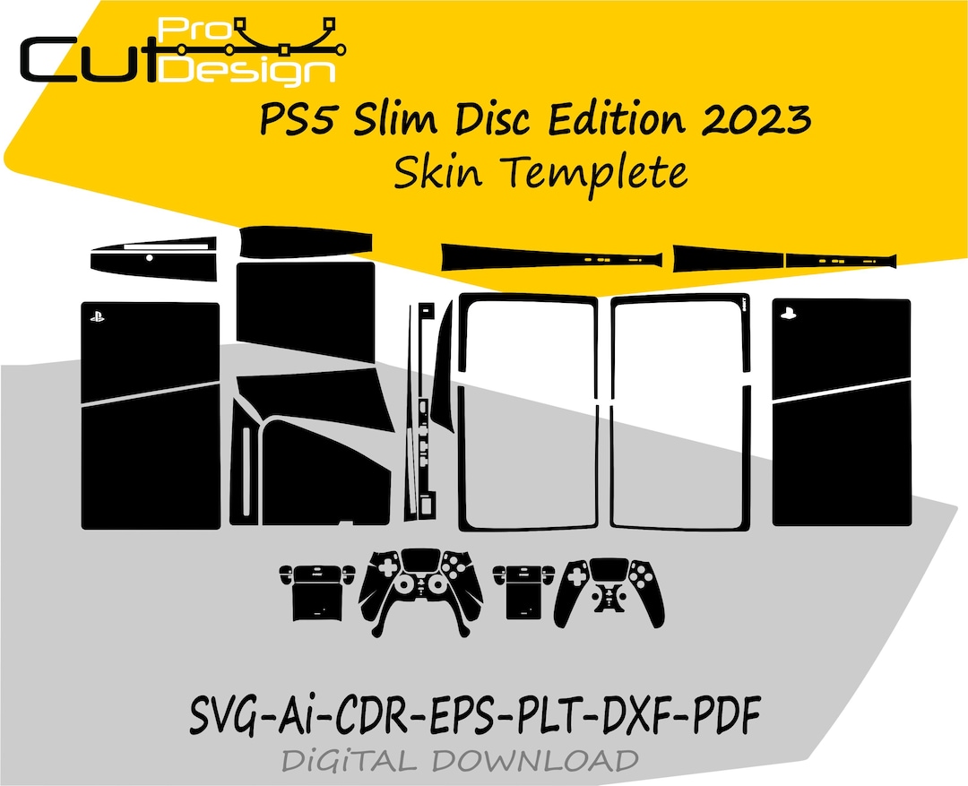PS5 Slim Disc Edition 2023 Skin Vector Template Skin Die Cuts Skin ...