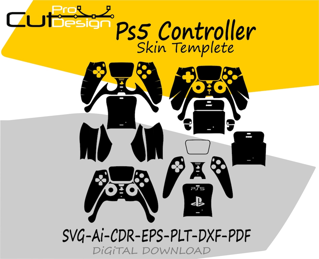 Playstation PS5 Controller Skin Template Vector Skin Layout Skin Die ...