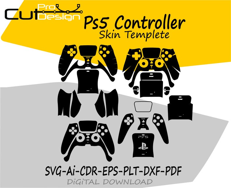 Playstation PS5 Controller Skin Template Vector Skin Layout Skin Die ...