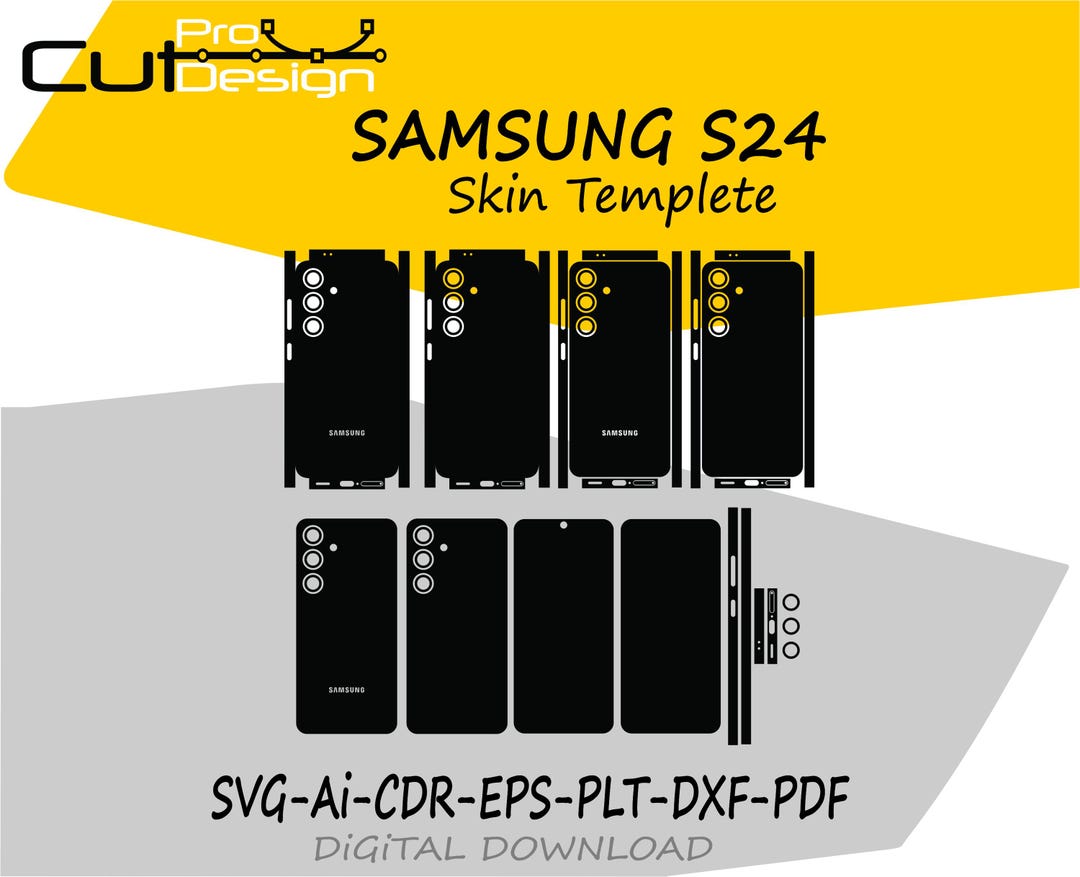 Samsung Galaxy S24 5G Skin Template Vector Skin Layout Skin Die Cuts ...