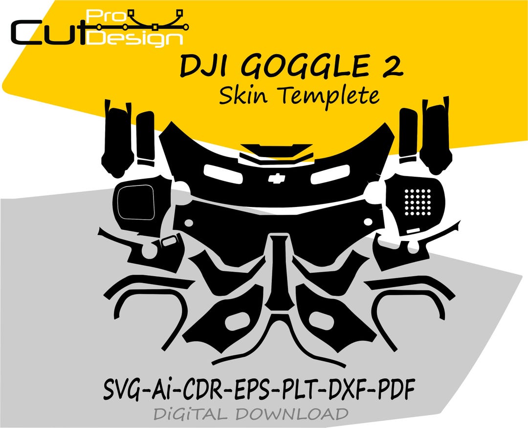 DJI GOGGLE 2 Skin Template Vector Skin Layout Skin Die Dji Goggle 2 ...