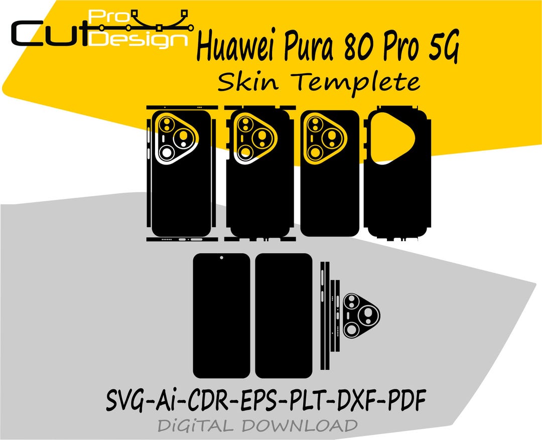 Huawei Pura 80 Pro 5G Skin Template Vector File Skin Die Cut Layout ...
