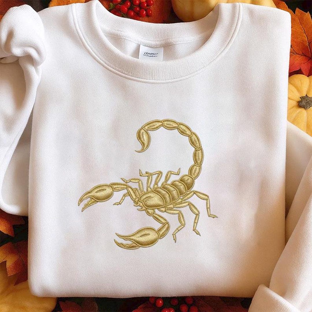 Scorpio Embroidery Design – Zodiac Scorpion Outline – Astrology Machine ...
