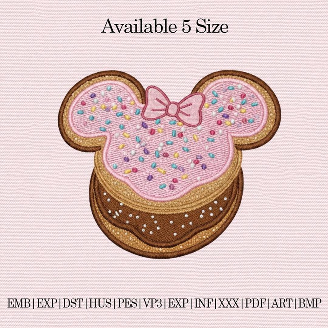 Cute Sprinkle Cookie Embroidery Design | Sweet Dessert With Bow ...