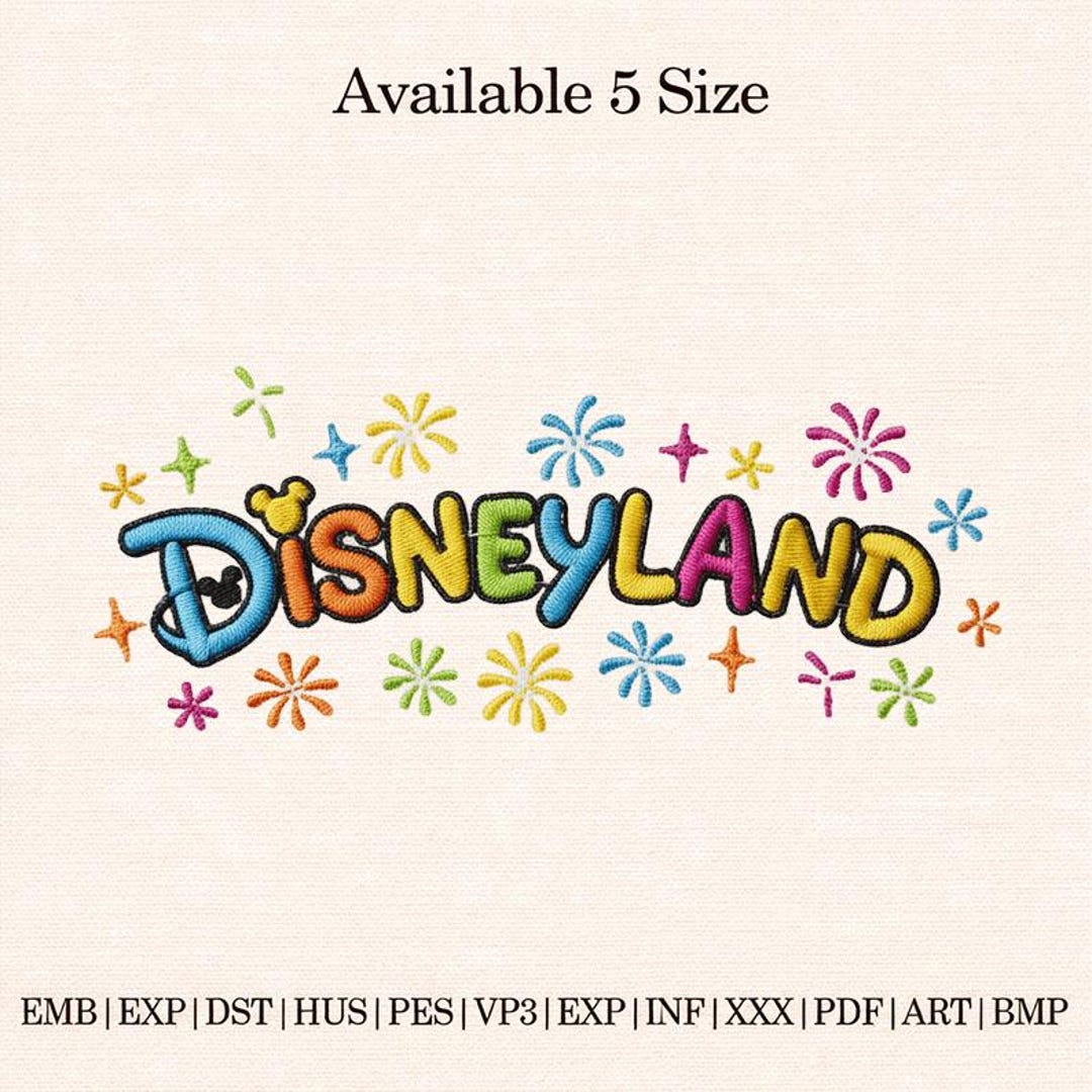 Colorful Theme Park Embroidery Design, Fun Park Lettering Embroidery ...