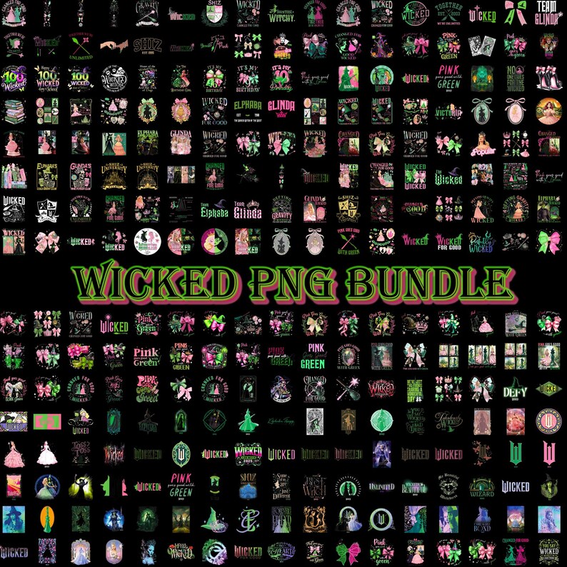 Wicked PNG Bundle – Pink & Green Witch Designs (digital Download) - Etsy