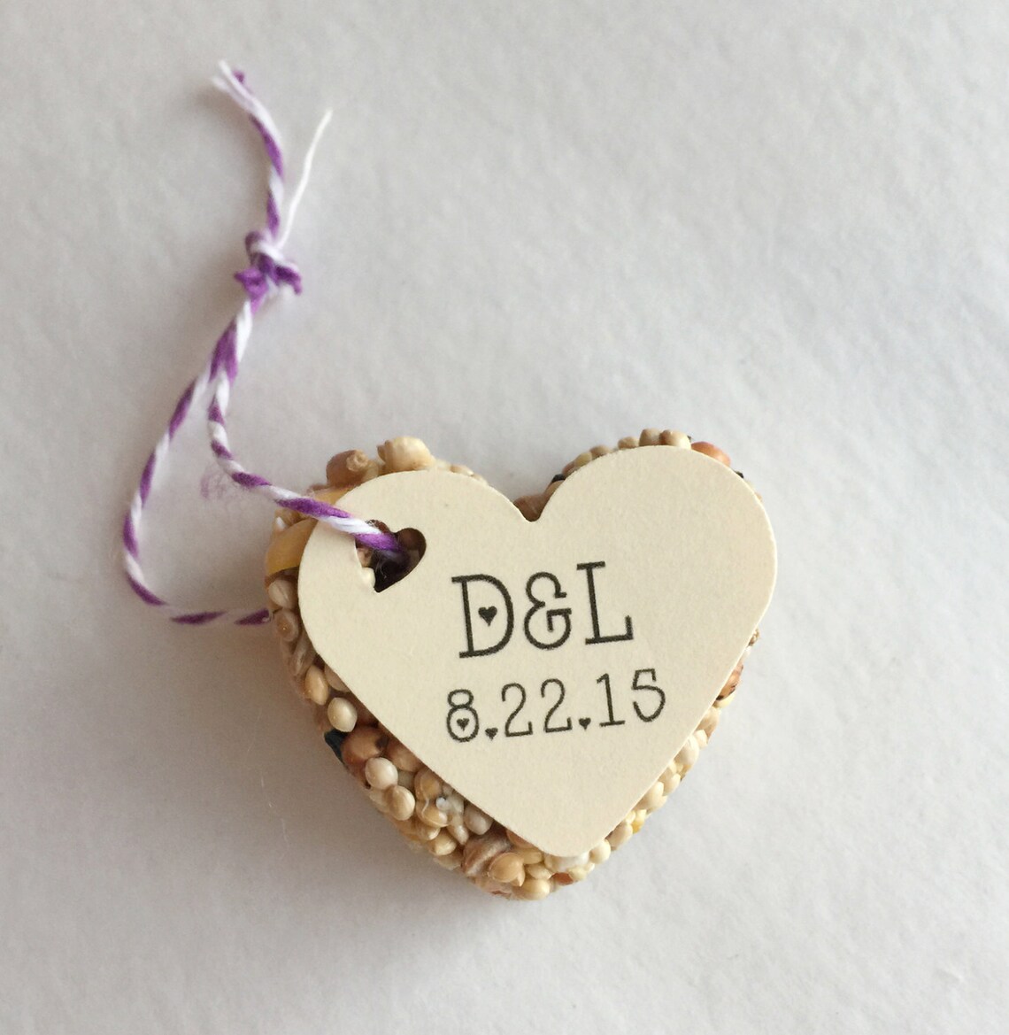 100 Bird Seed Heart Shaped Favor MINI- Wedding and Events, Custom ...
