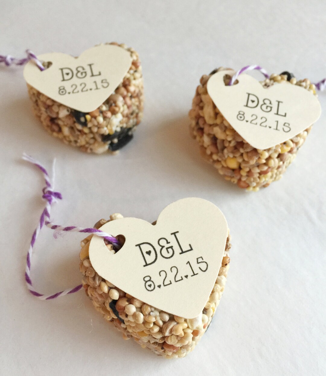 75 Bird Seed Heart Shaped Favor MINI- Wedding and Events - Personalized ...