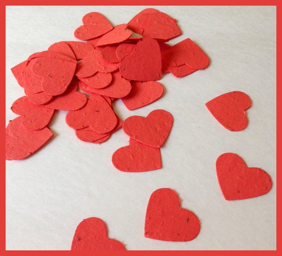 Orange Heart Seed Paper 100 Seed Paper Hearts Seed Paper - Etsy