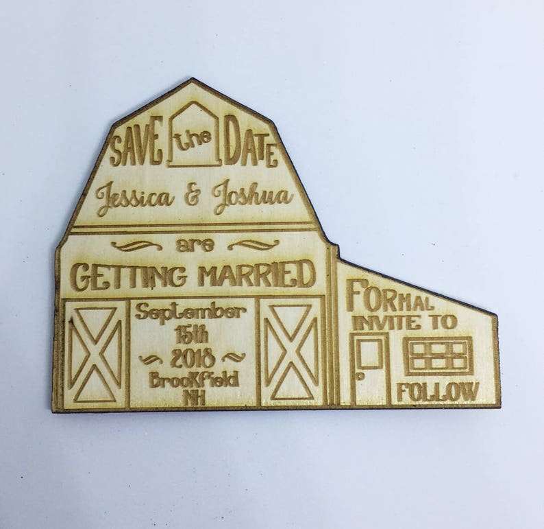 50 Rustic Barn Save the Date Engraved Magnets Save the Dates - Etsy