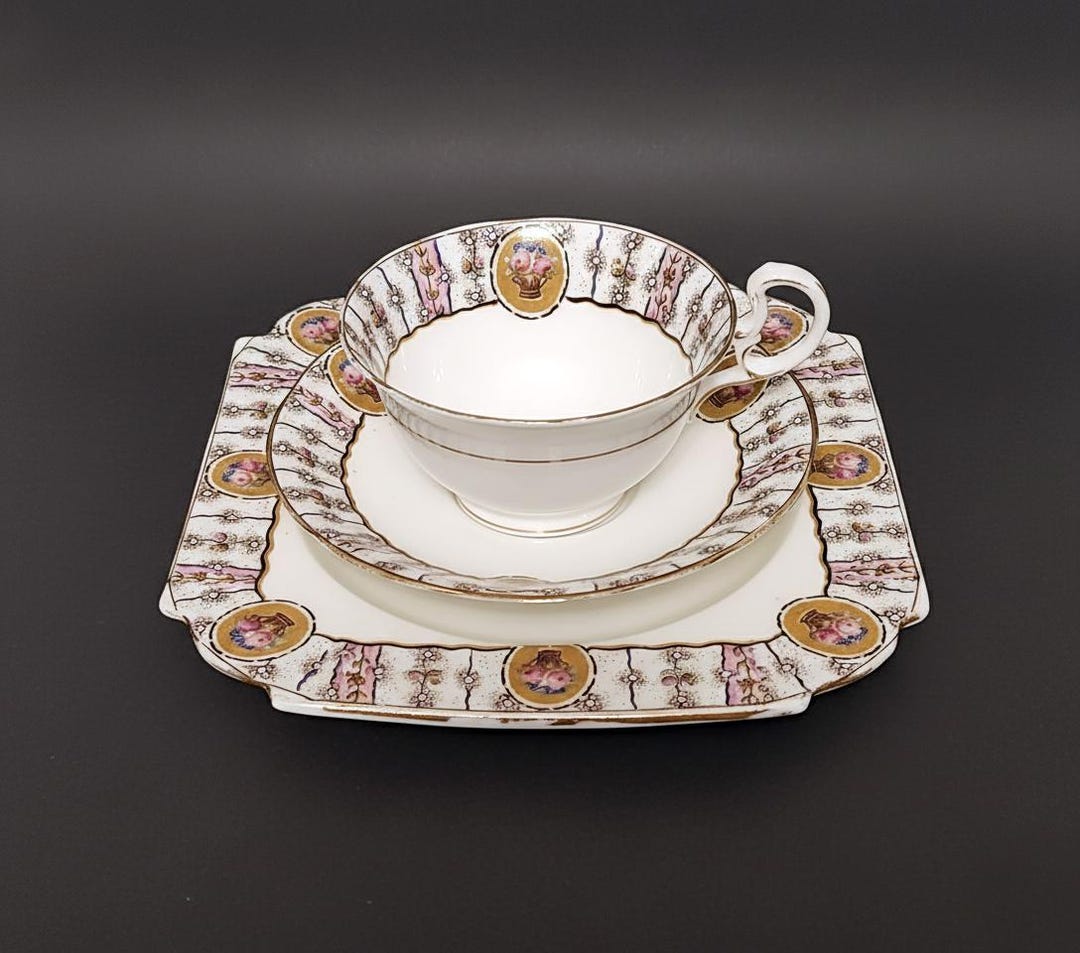 Antique Aynsley Tea Trio, Hand-painted Bone China Tea Set – Flower ...