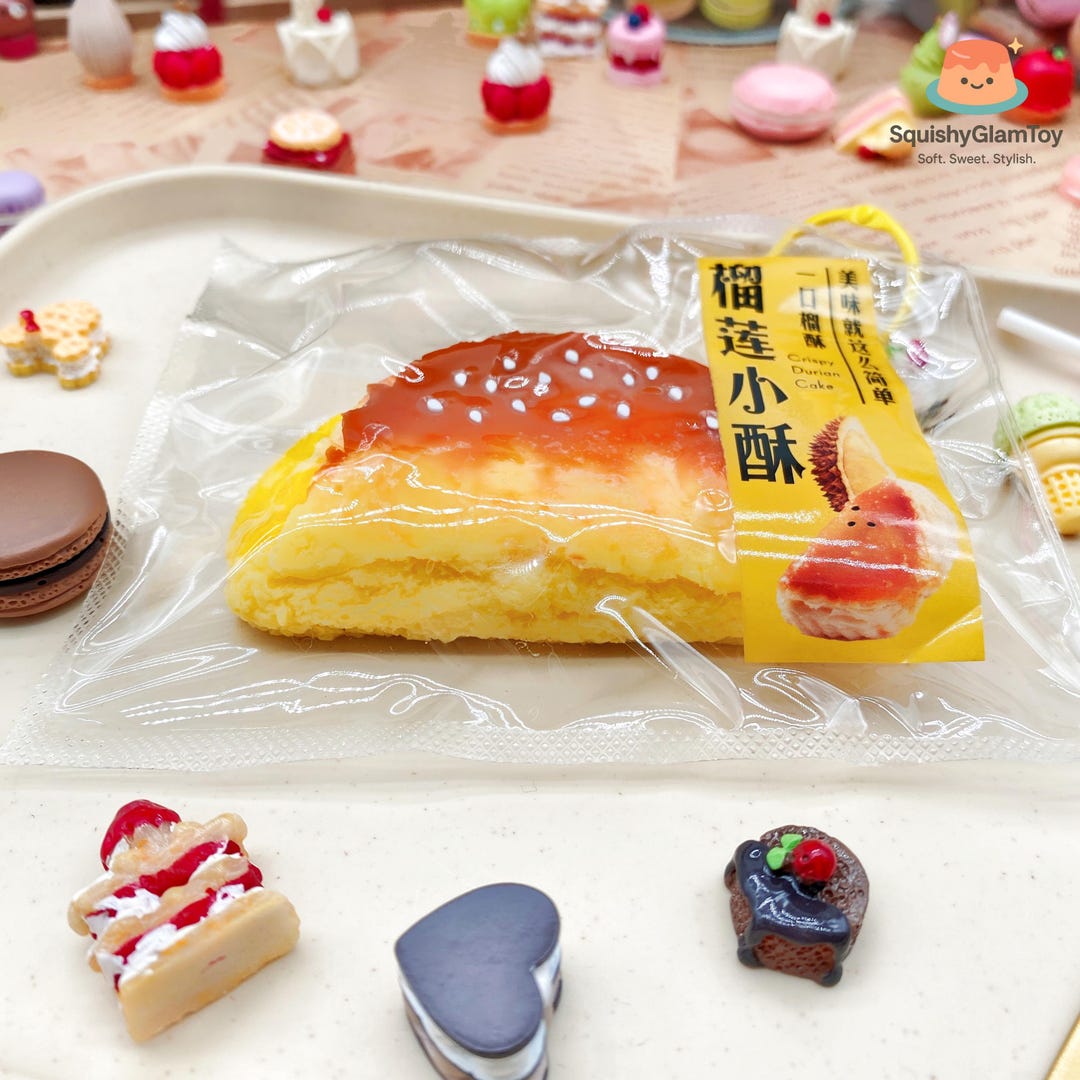 Durian Pastry Squishy – Crispy Durian Cake Slice, Soft & Slow Rising ...