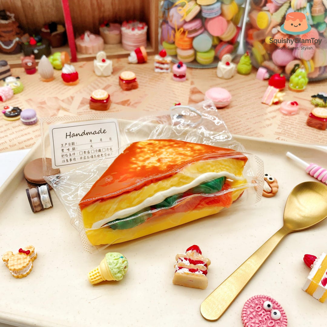 Ham & Egg Sandwich Squishy | Realistic Food Keychain, Stress Toy - Etsy
