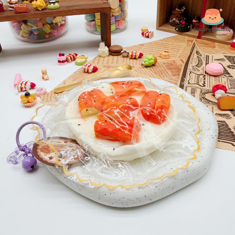 Creamy Eel Rice Squishy Charm | Handmade Food Squishy Keychain | Soft ...