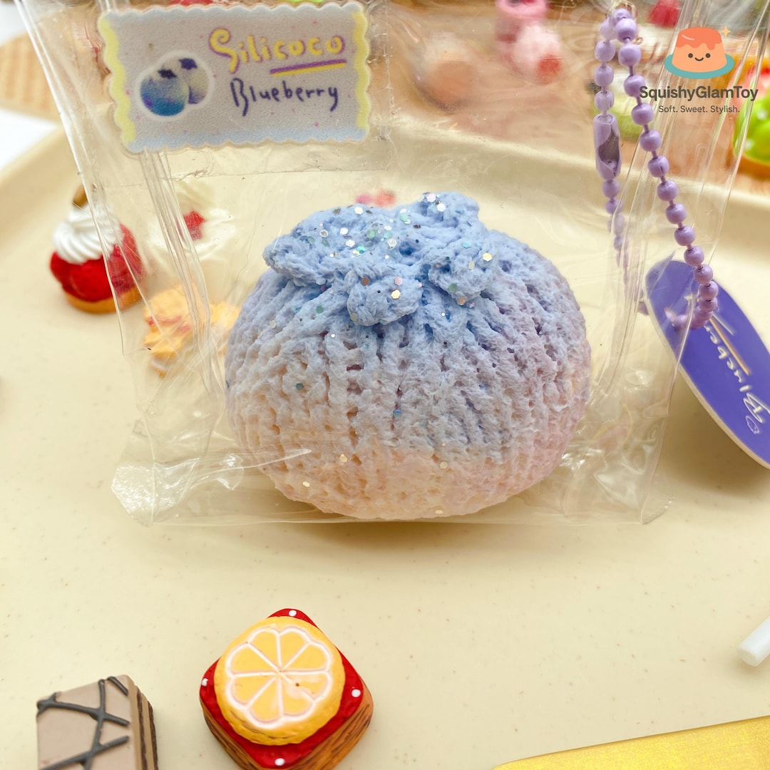Creamy Blueberry Squishy – Fuzzy Yarn Texture Fruit Stress Toy, Soft ...