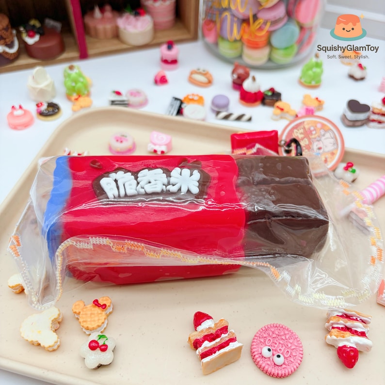 Crispy Rice Chocolate Bar Squishy – Soft Slow Rising Stress Relief Toy ...