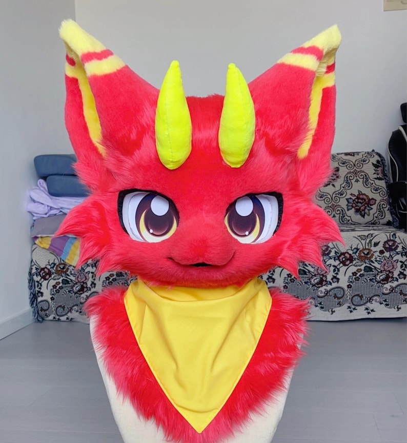 Custom Fox Fursuit Commission, Kawaii Pink Fox Kemono Fursuit Head With ...