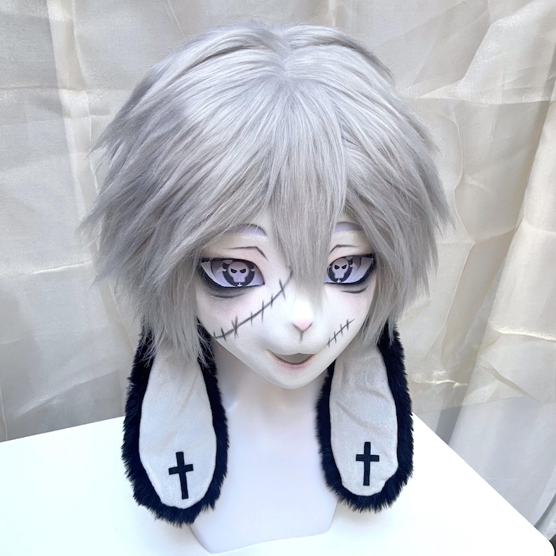Visual Kei Evil Rabbit Kigurumi Fursuit Head, Handmade Goths Kig ...