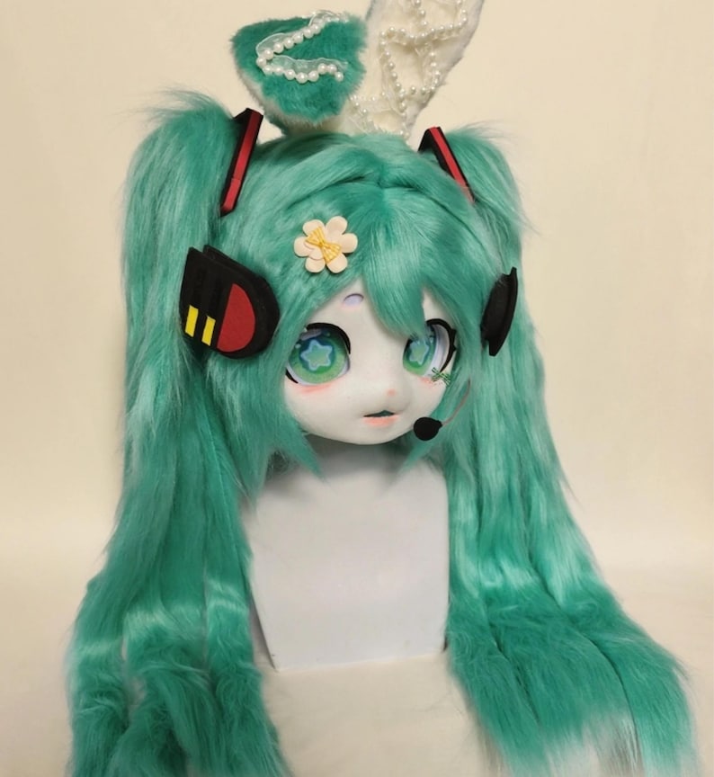 Hatsune Miku Kigurumi Fursuit Head, Moe Bunny Kig Fursona Head, OOAK ...