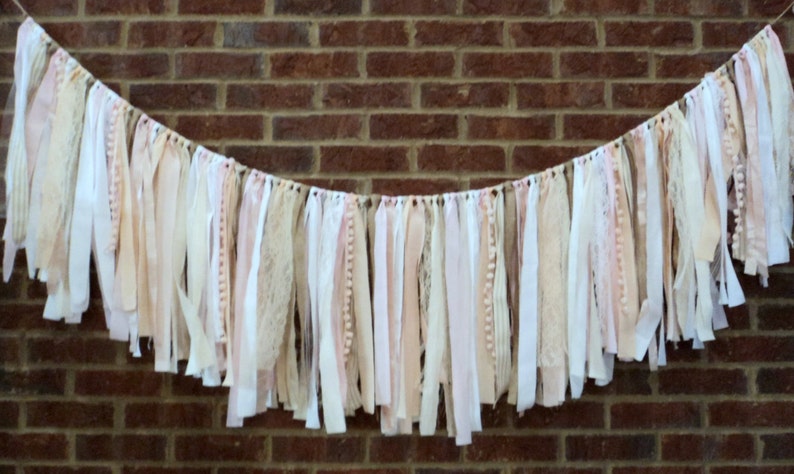 Linen Lace and Burlap Garland Shabby Chic Garland Rustic | Etsy