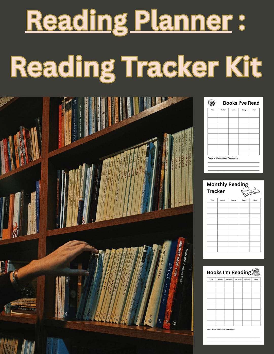 Reading Tracker Printable | Books I'm Reading, Books Read Log & Monthly ...
