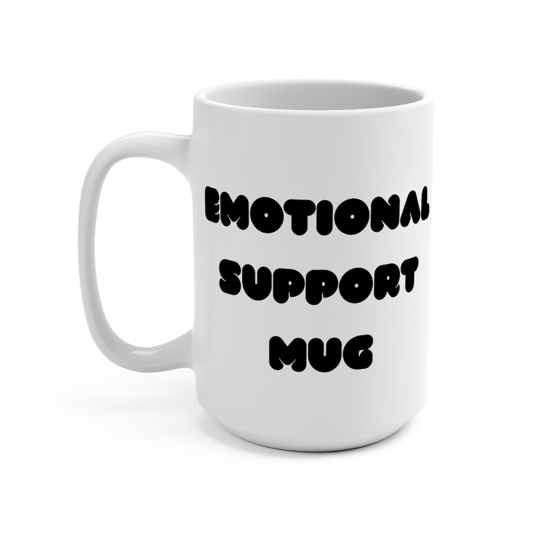 Emotional Support Hugging Arms Line Art Mug | 15oz Ceramic Coffee Cup ...