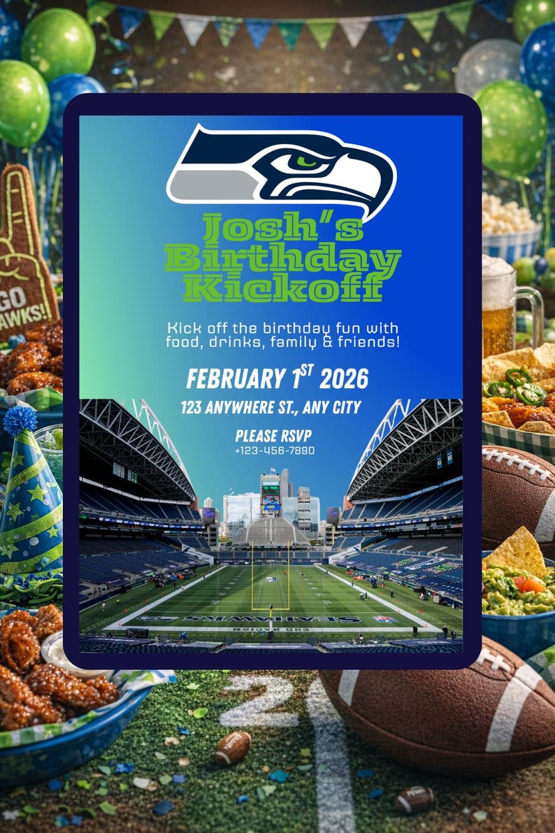 Seahawks Birthday Invitation - Etsy