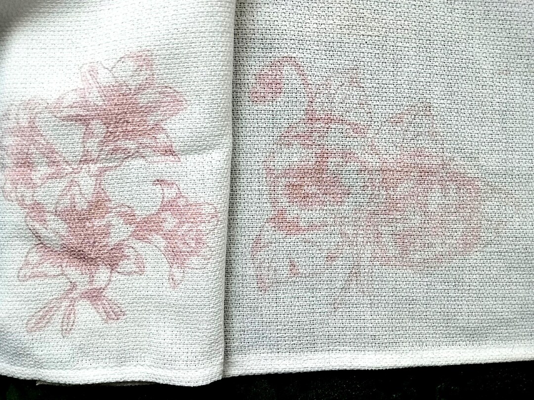 Set of 2 Cotton Towels Stamped for Embroidery - Etsy