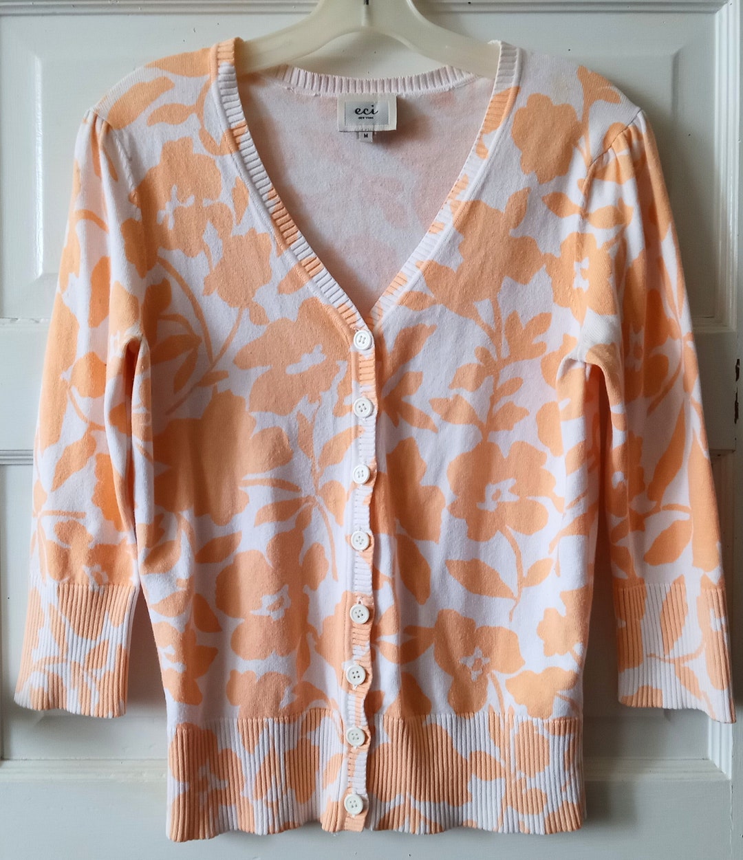 Eci Cotton Cardigan Sweater M - Etsy