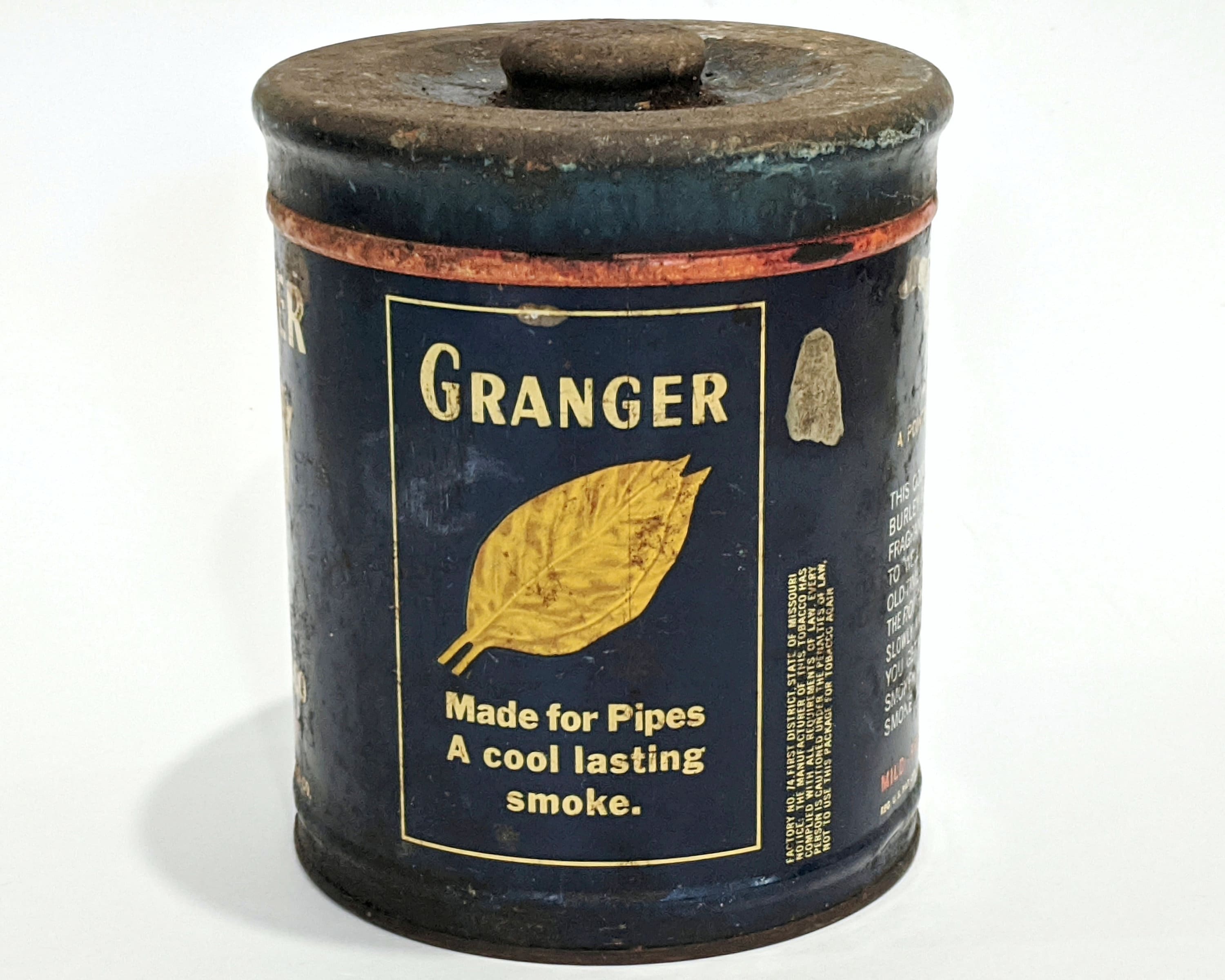 Tin Granger® Pipe Tobacco Rough Cut Vintage Blue Round Tin - Etsy