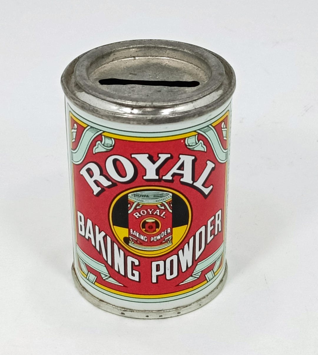 Tin Bank Royal™ Baking Powder Coin Bank Vintage Label Baking Powder Can ...