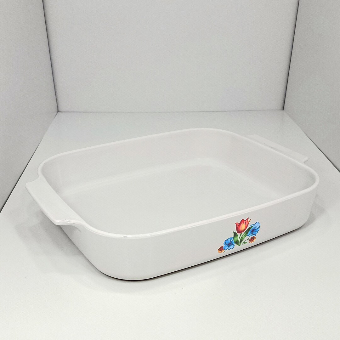 Corningware® Roaster "fresh Cut" Pattern Large Open Pyroceram Roaster ...