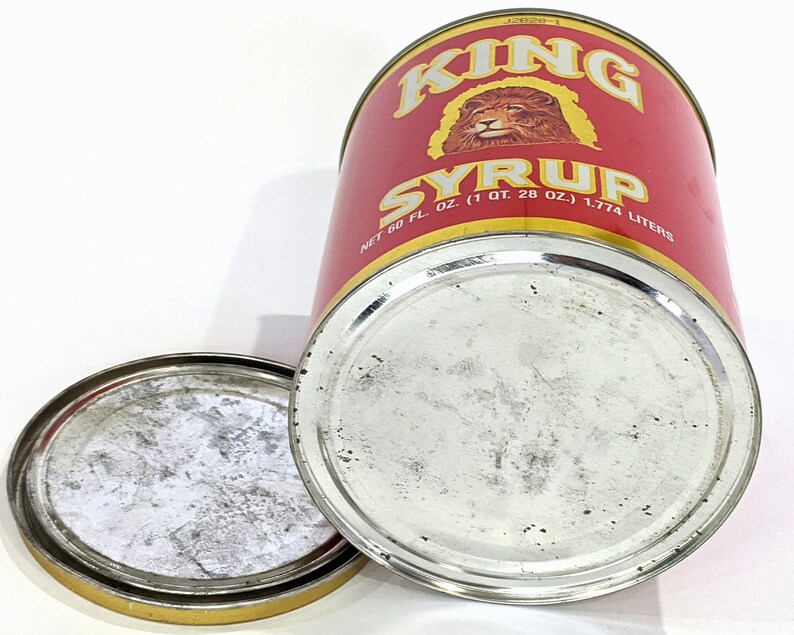 Tin King Syrup Red Gold Lion Logo Table Syrup Canister Lid Torbitt ...
