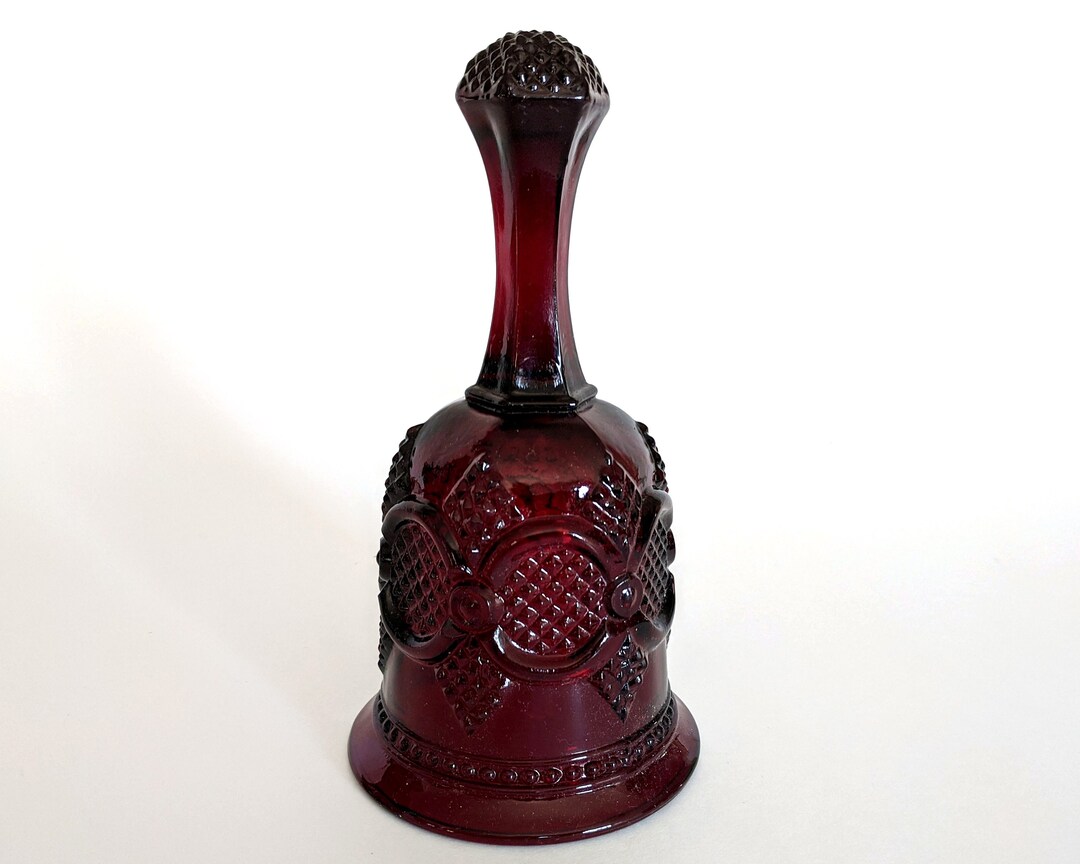 AVON© Hostess Bell 1876 Cape Cod Ruby Red Glass Dinner Bell Hand Bell ...